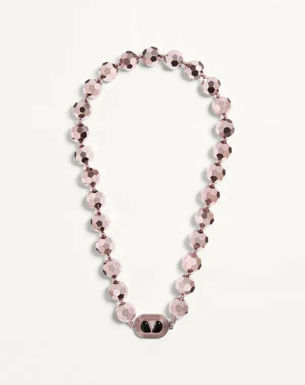 Valentino Garavani Ovalette Necklace - Pink/black"""